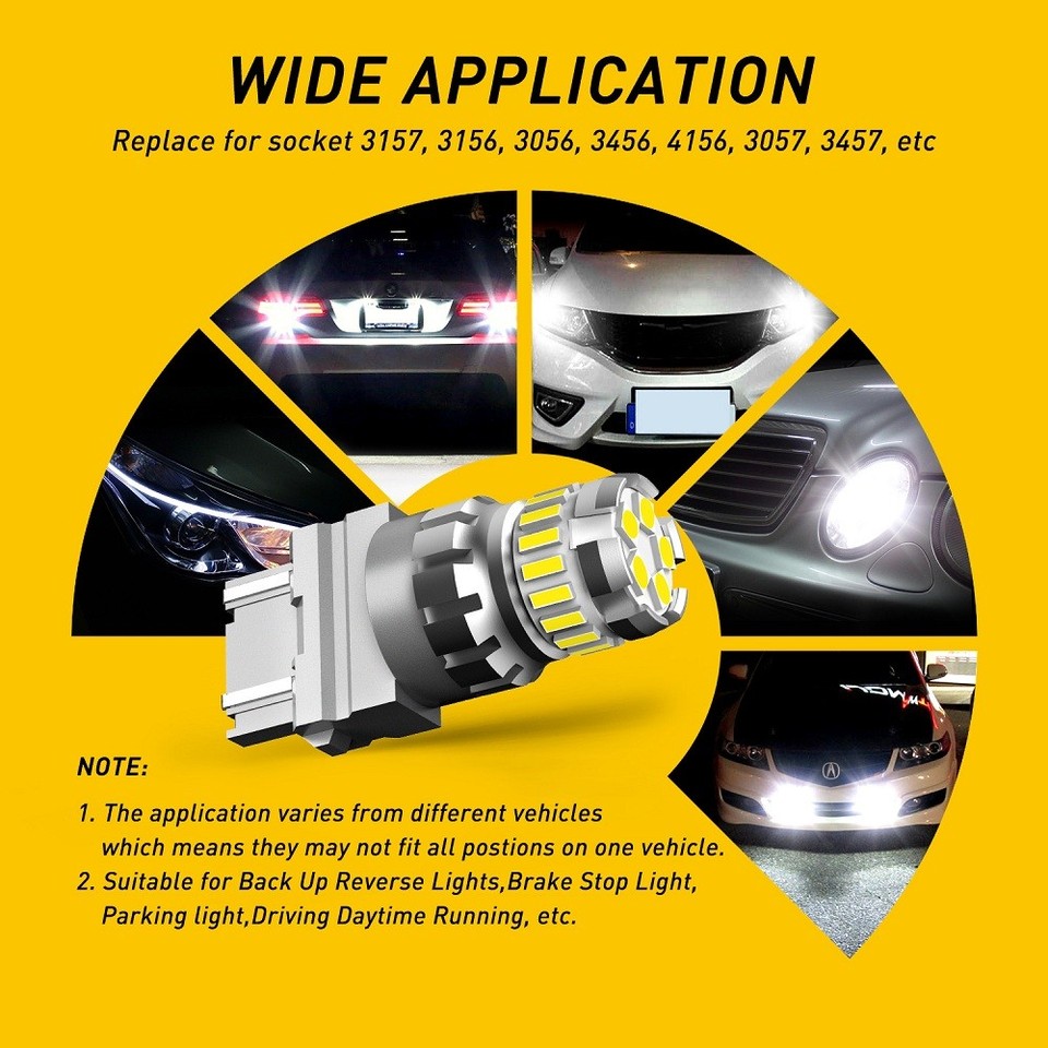 For Universal Vehicles Upgraded 3157 3156 4157 LED Backup Reverse Light ...