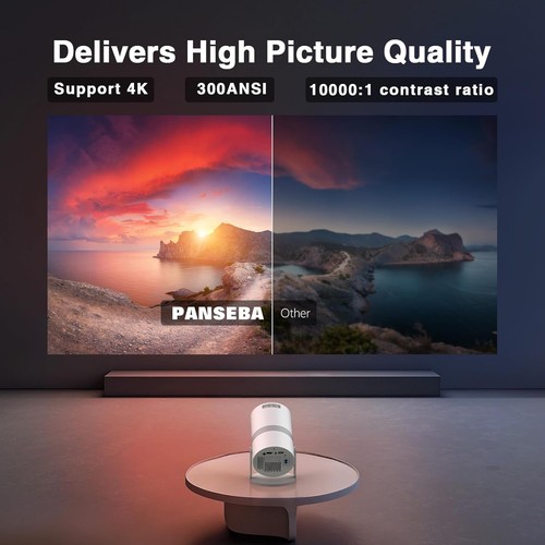 [Built-in -Apps] PANSEBA 270°Adjustable Smart Mini Projector with WiFi ...