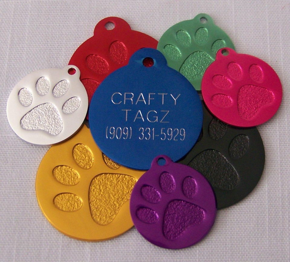 Custom ENGRAVED PET TAG Personalized Dog ID Charm IDENTIFICATION Cat ID ...