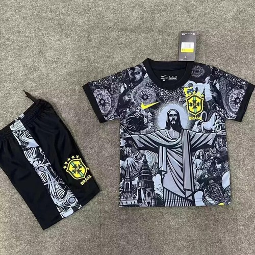 NEW Kids Brazil Jesus Christ The Redeemer Football Jersery Training Kit ...