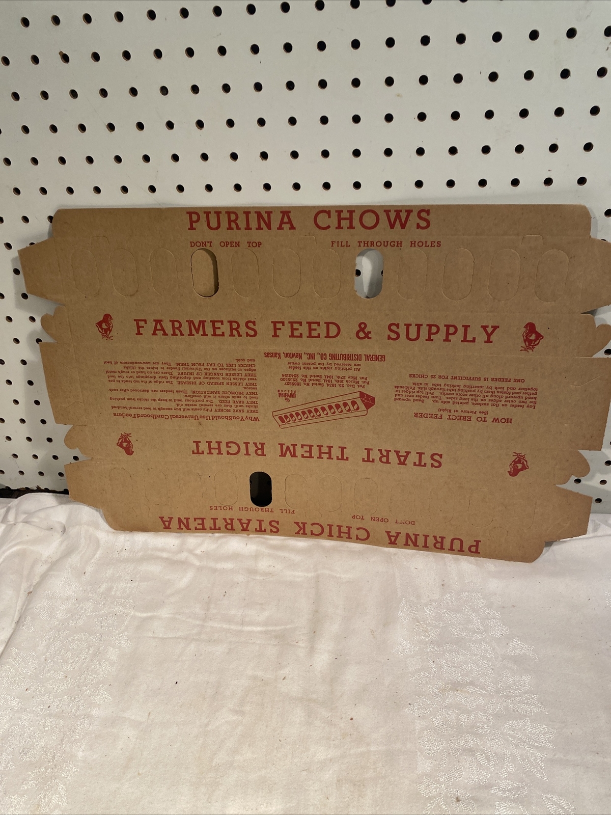 Purina Chicken Feeder Cardboard Advertisement Chick Trough Farm Feed ...