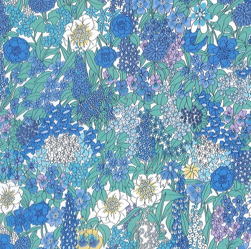 LIBERTY Liberty Print Japan Tana Lawn Fabric Ciara Blue Half Yard | eBay