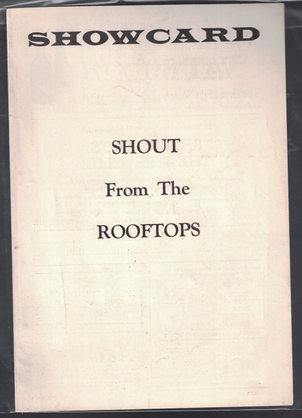 Shout from the Rooftops Showcard play program Susan Towers | eBay