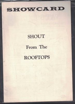 Shout from the Rooftops Showcard play program Susan Towers | eBay