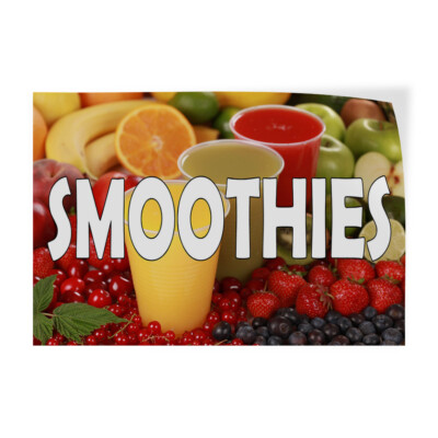 Decal Stickers Smoothies with Fruit Images Vinyl Store Sign Label | eBay