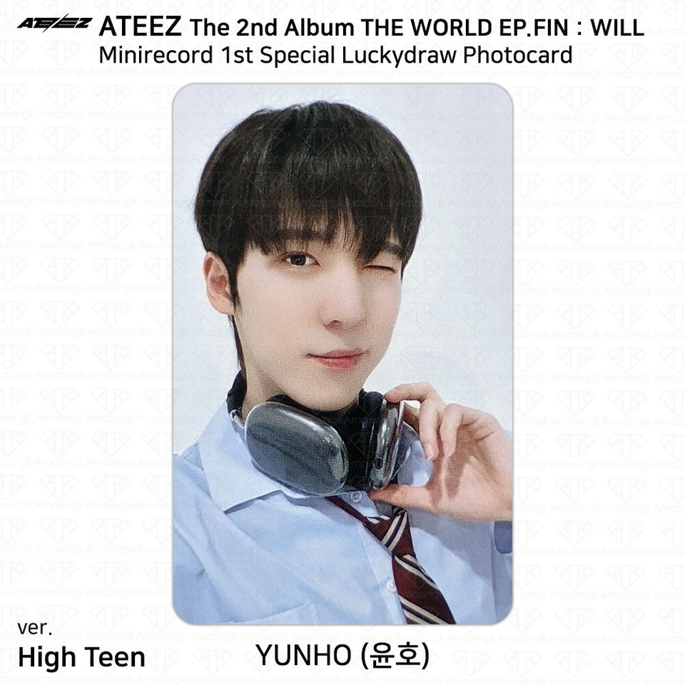 ATEEZ THE WORLD EP.FIN WILL Minirecord 1st Special Lucky Draw Photocard ...