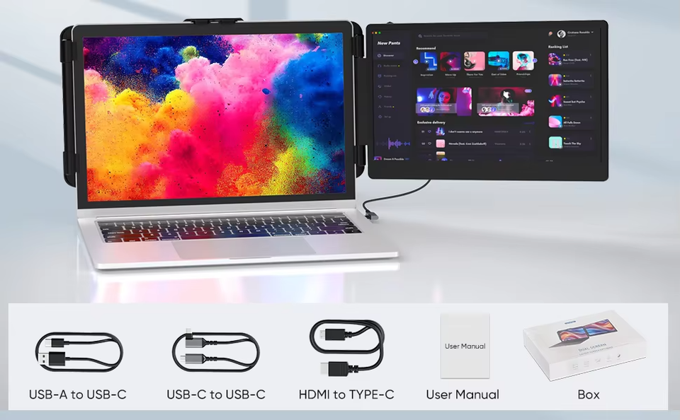 S1 Mini Laptop Screen Extender 12" Full HD 1080P IPS Portable Monitor ...