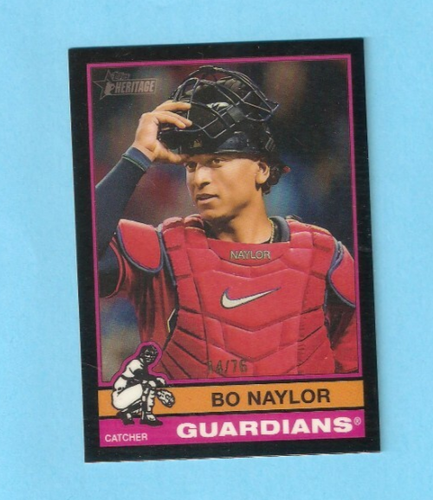Bo Naylor 2025 Topps Heritage Chrome Black Parallel #/76 - Guardians ...