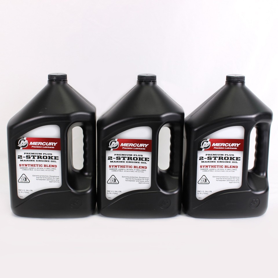 Mercury OEM Premium Plus Outboard Engine Oil Case of 3 Gallons 92 ...