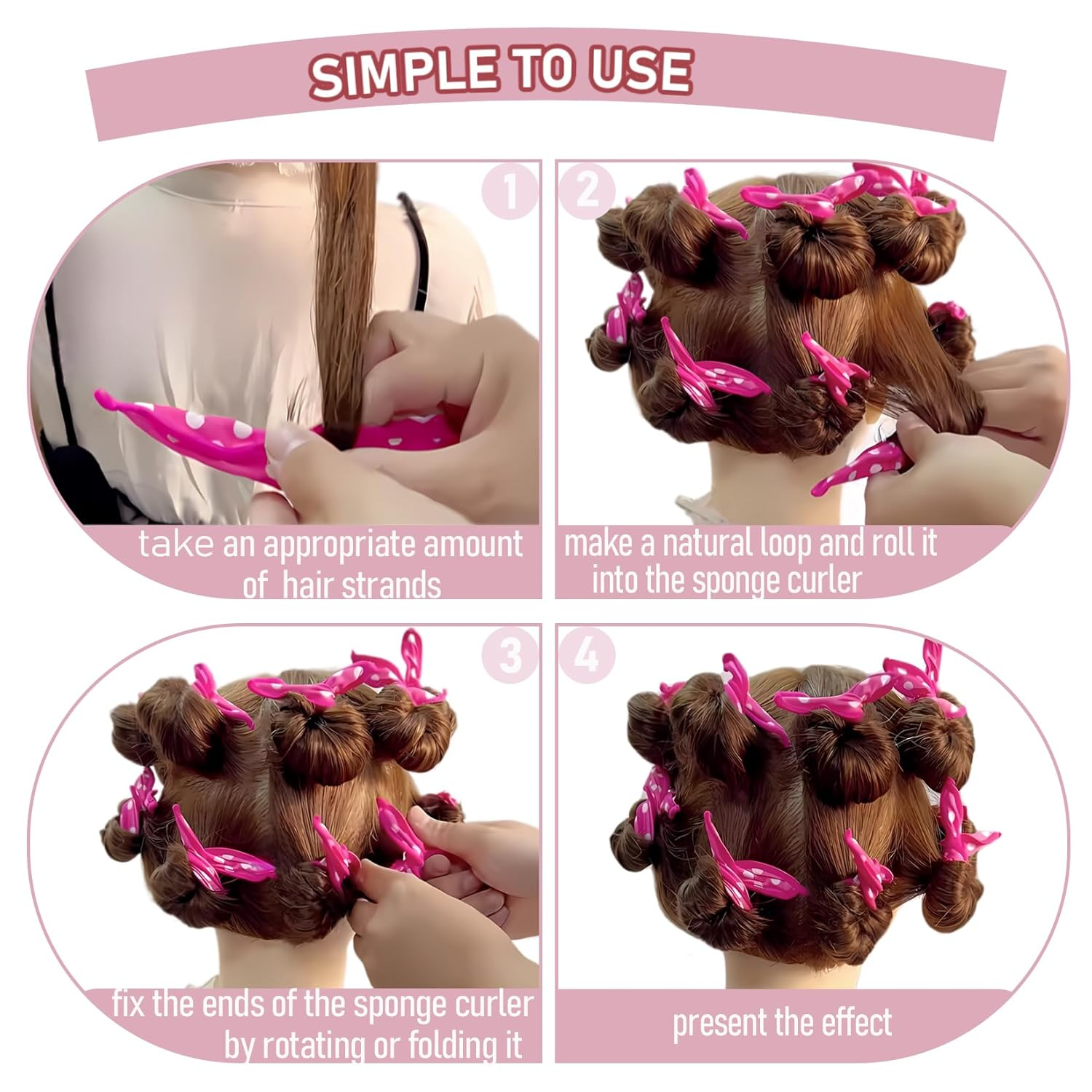9PCS Satin Sponge Curlers - Soft Sleep in Hair Rollers, No Heat ...