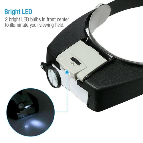 Jewelers Head Headband Magnifier LED Illumination Magnifier Head Visor ...