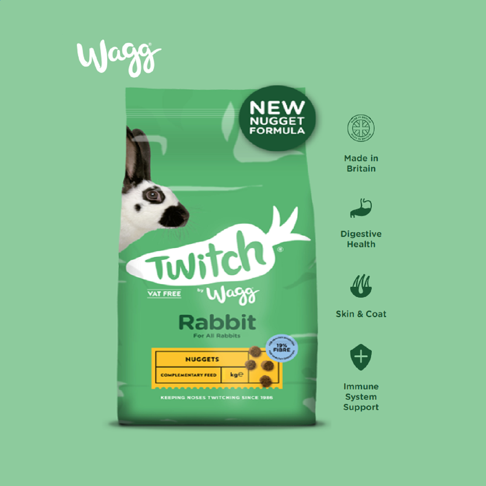 TWITCH RABBIT 2kg, 4kg, 10kg : Wagg Bunny Brunch Feed Small Animal ...