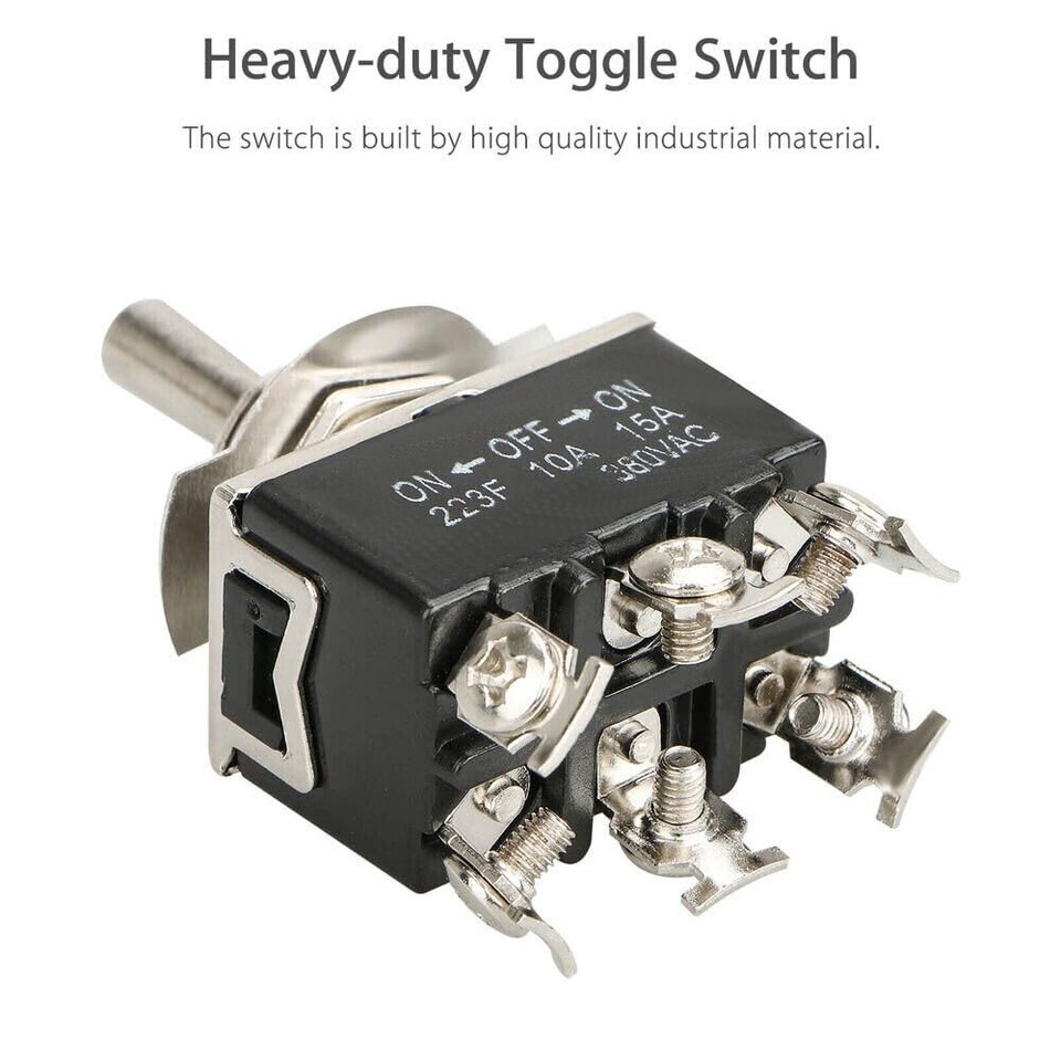 2-pack Waterproof 6pin DPDT Momentary Toggle Switch Boot Cap ON/OFF/ON ...