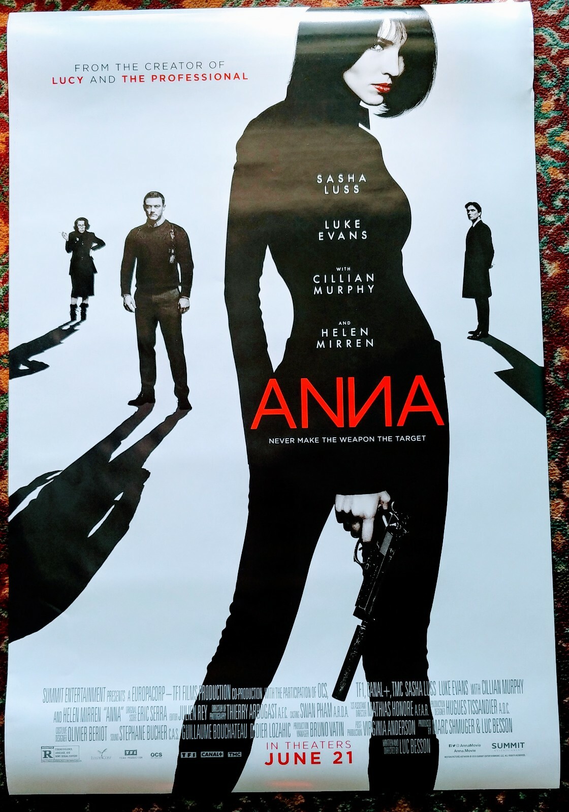 Luc Besson's ANNA (2019) 2-Sided Orig Movie Poster 27x40 Sasha Luss ...