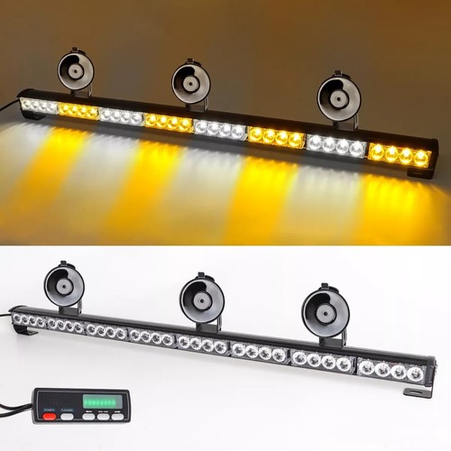 Emergency Hazard Warning Strobe Light Bar Amber White Traffic Advisor ...