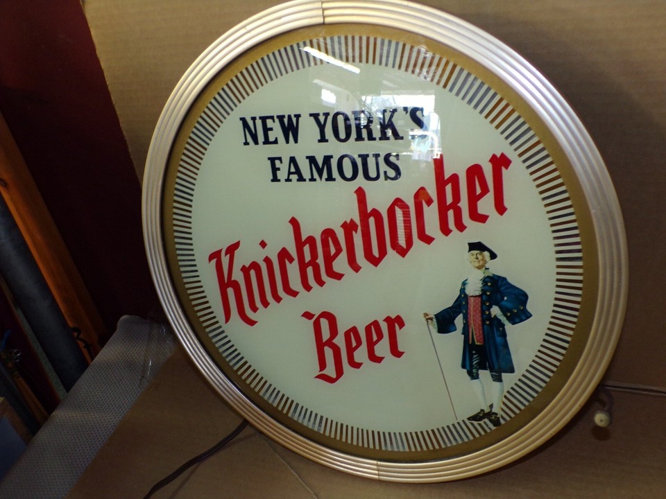 RARE 1950's KNICKERBOCKER BEER LIGHTED MOTION SIGN - JACOB RUPPERT , N ...