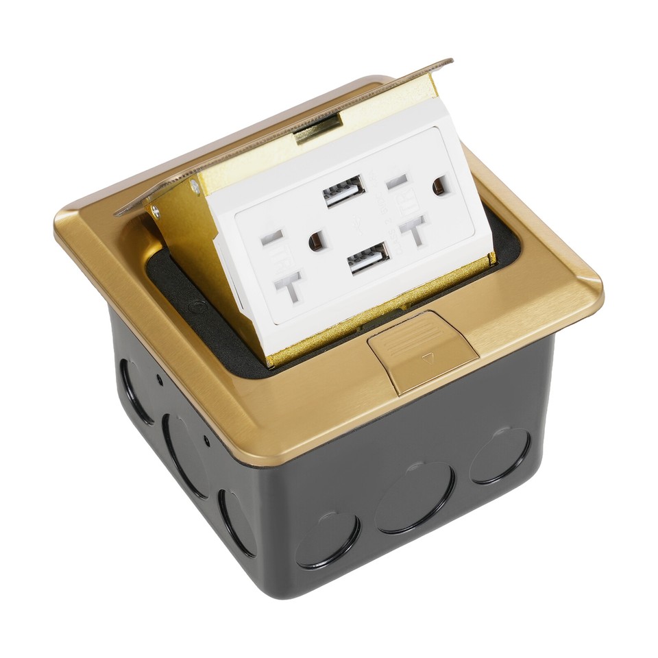 2 PCS Square Pop Up Floor Outlet Sockets Floor Mount Hidden Sockets ...