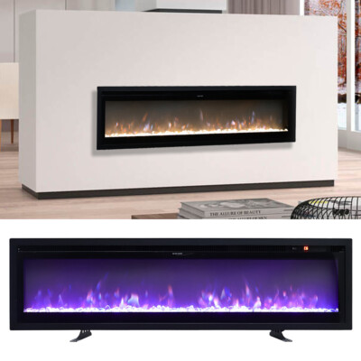 Freestand Wall Mounted LED Fireplace Logs/Crystal Fuel Effect Insert ...