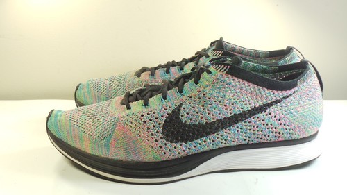 NIKE 2015 FLYKNIT RACER RAINBOW 526628 304 MULTI COLOR 10 AIR MAX 90 95 ...