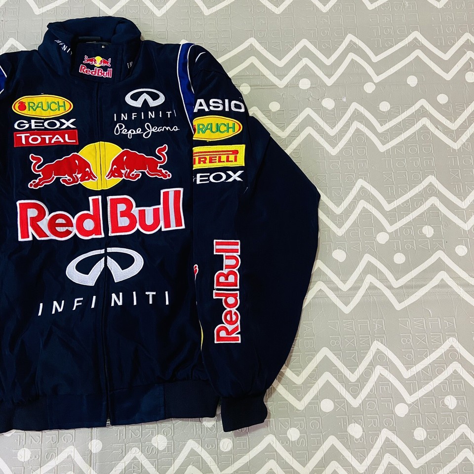 Vintage Retro Red Bull F1 formula 1 embroidered racing graphic jacket ...