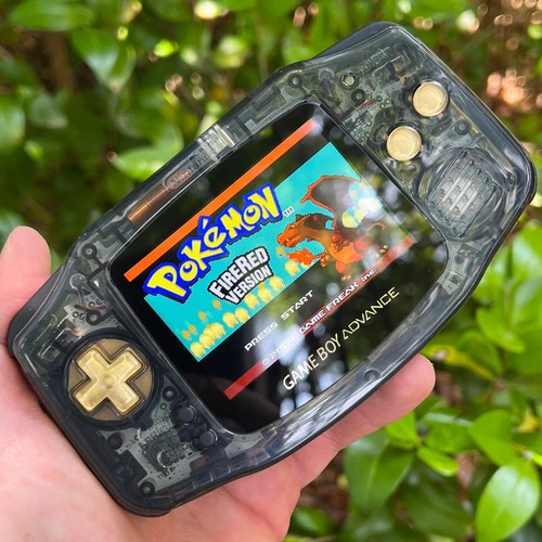 Custom Nintendo GameBoy Advance RGB Mirror Black Gold IPS XL Display | eBay