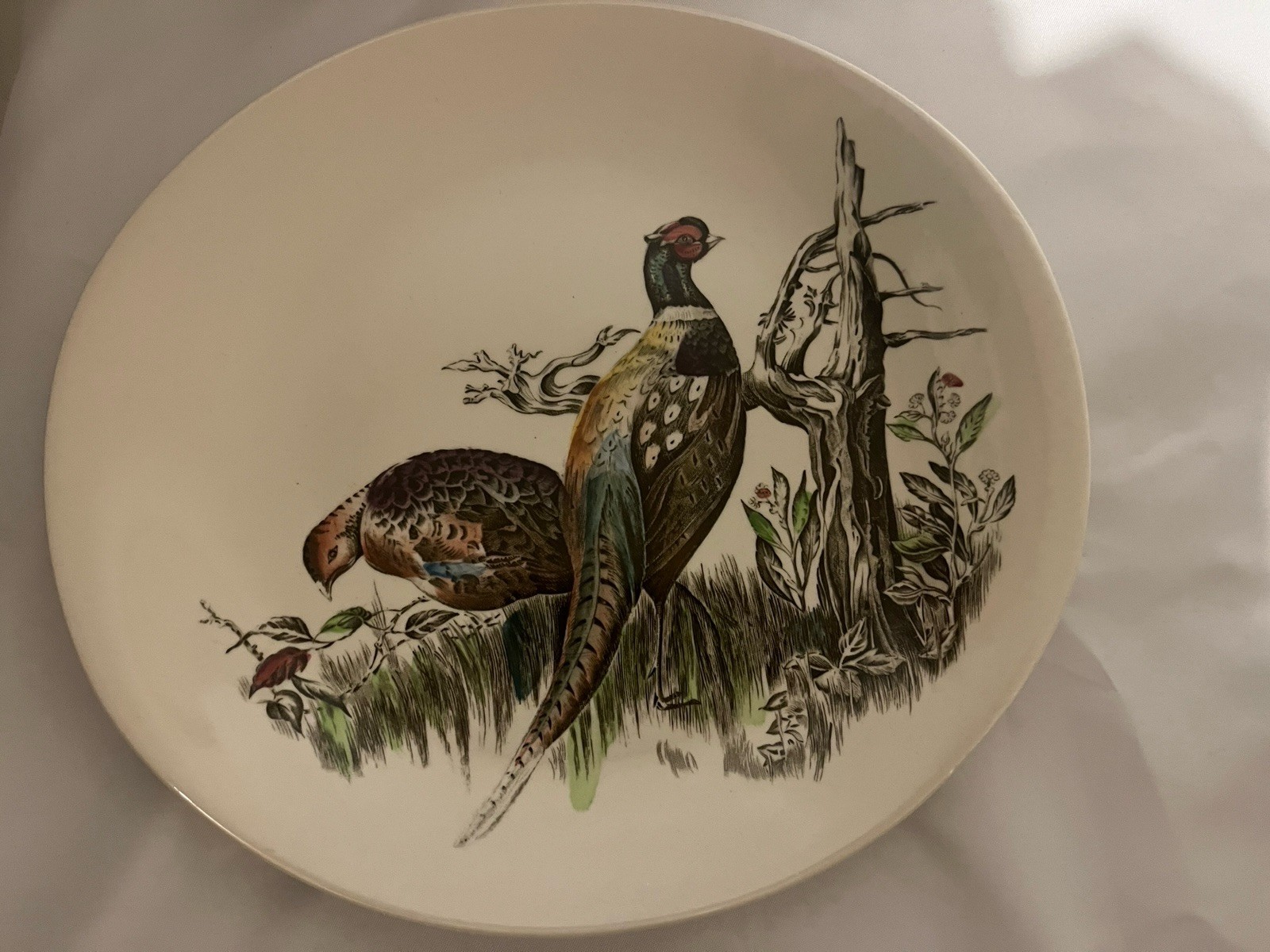 2 Johnson Bros Pheasant Game Birds 9.25" Luncheon Plate England Vintage ...