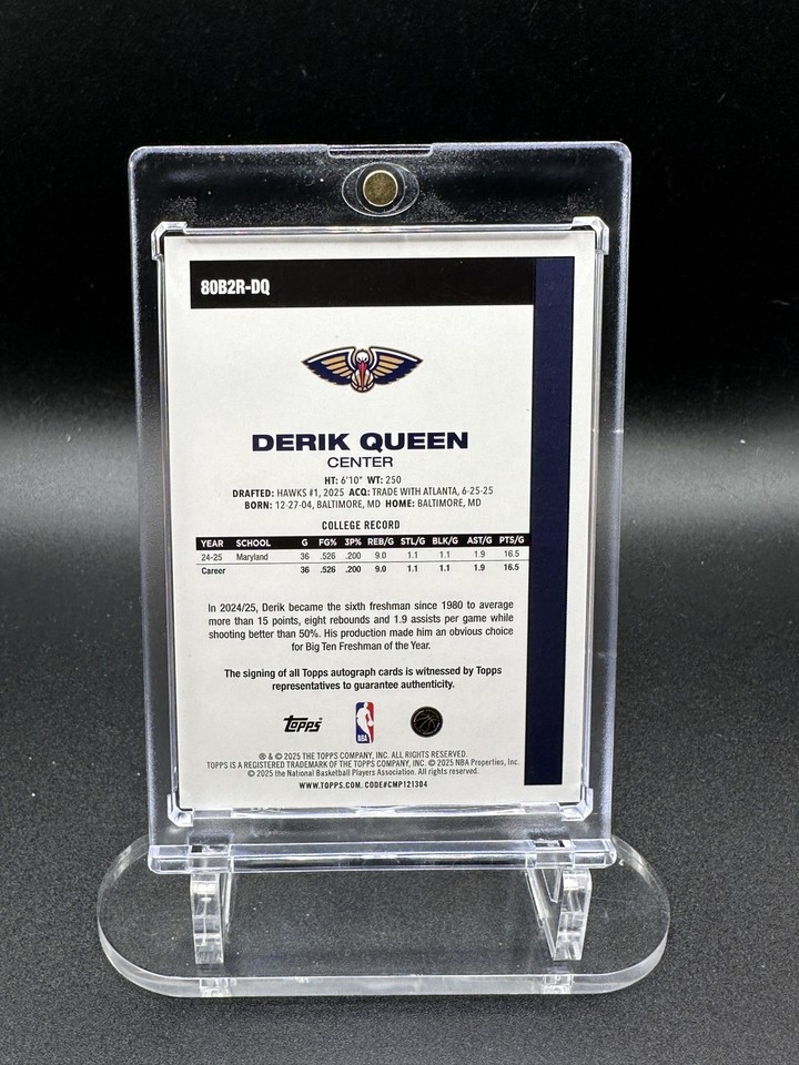 2025-26 Topps #BOB2R-DQ Derik Queen Rookie On Card Auto Black /10 ...
