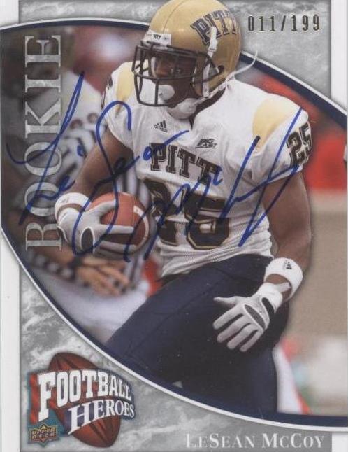 2009 Upper Deck Football Heroes - LeSean McCoy #102 Silver Autographs ...