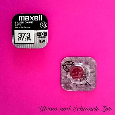 1x Maxell 373 Uhren Batterie Knopfzelle SR916SW Silberoxid Blisterware ...