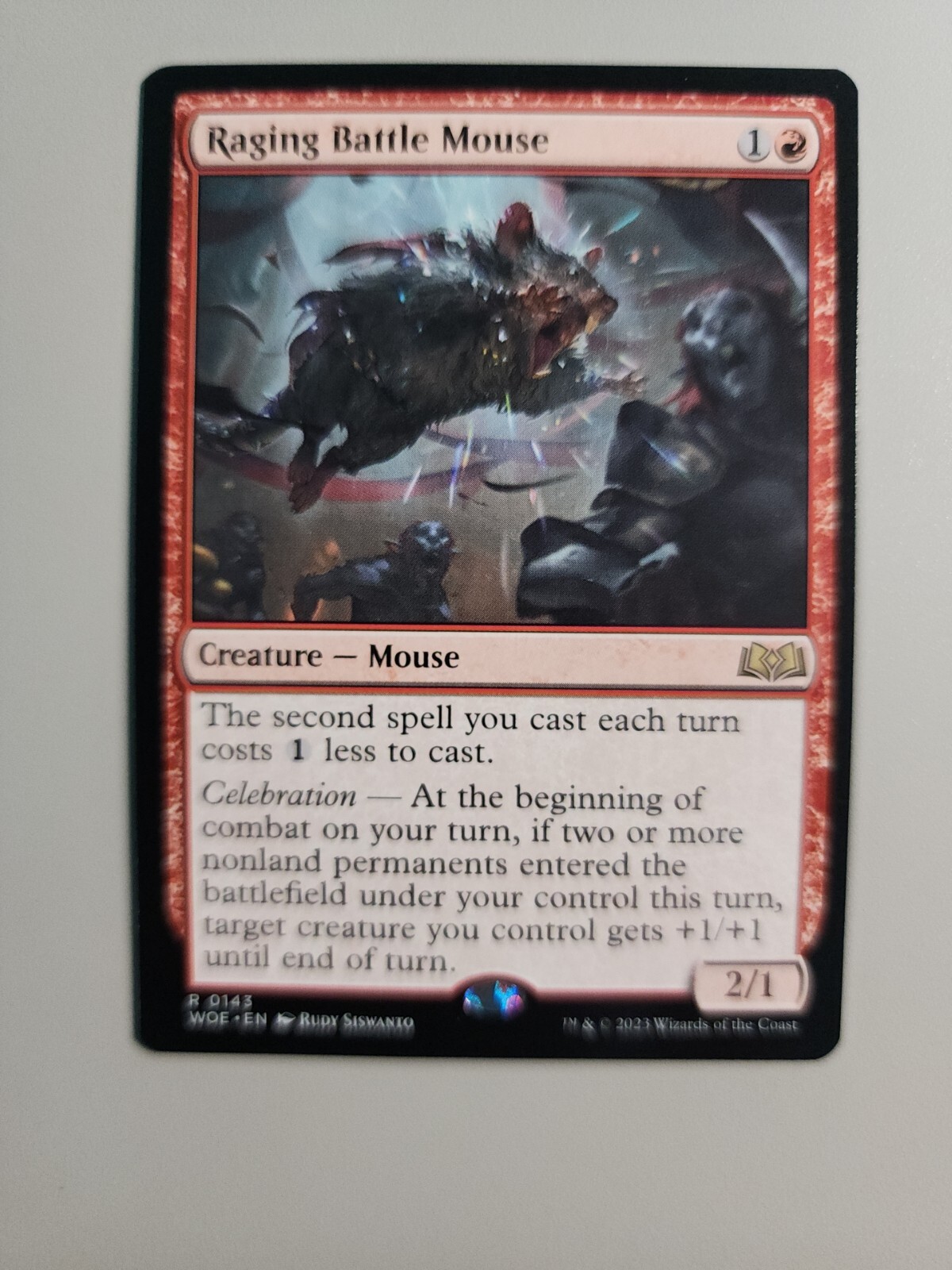 MTG Raging Battle Mouse Wilds Of Eldraine 0143 Regular Rare | eBay