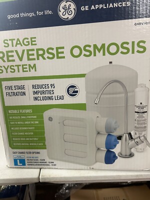 Ge Reverse Osmosis Water Filtration System 5 stage (GXRV40TBN) New | eBay