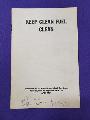 Vietnam War Pamphlet - Keep Clean Fuel Clean (1971) | eBay