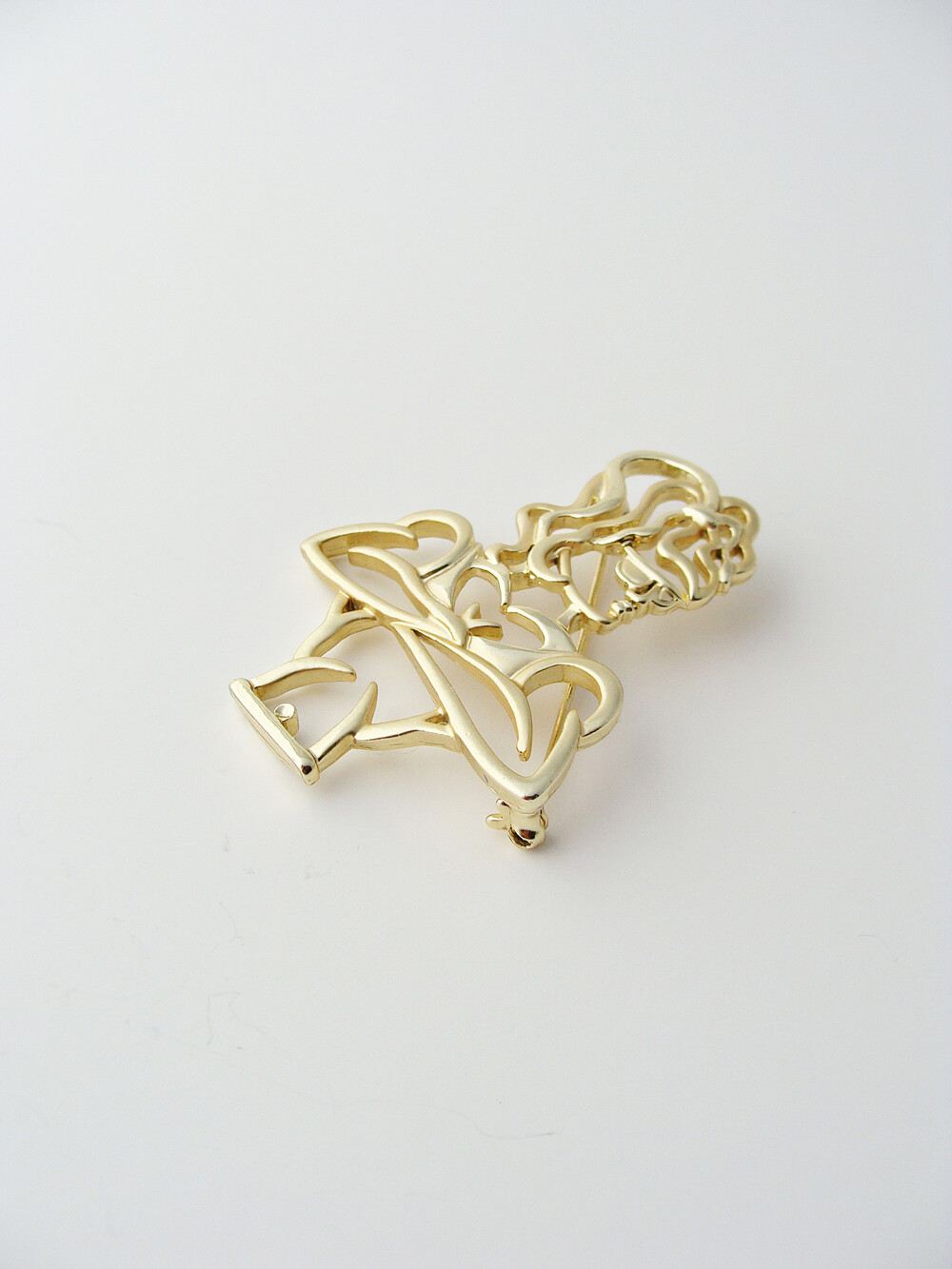 Vintage Female Bodybuilder Brooch RARE Signed AJC Gol… - Gem