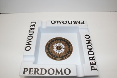 Perdomo Matte White Large Size Ashtray NIB Measures 9.25" square with 4 ...