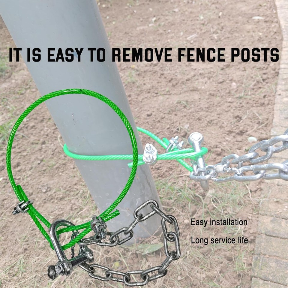 Fence Post Remover Tool Stump/Stock Puller with Chain Plastic Coated ...