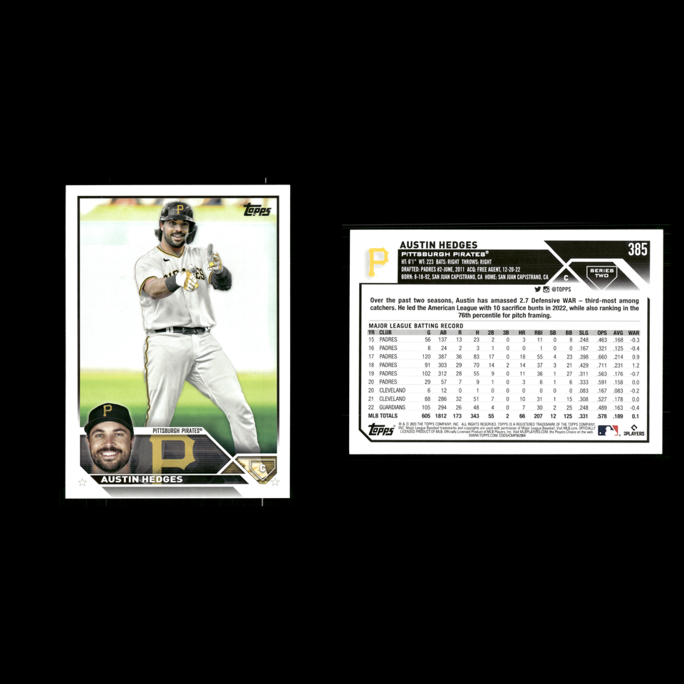Austin Hedges #385 2023 Topps Pittsburgh Pirates Baseball Card MLB | eBay