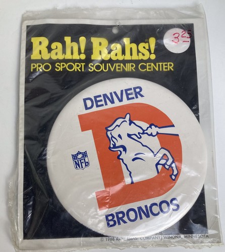 Vintage NOS 1968 Old Logo NFL Denver Broncos 6 In Pin Back Button Rah ...