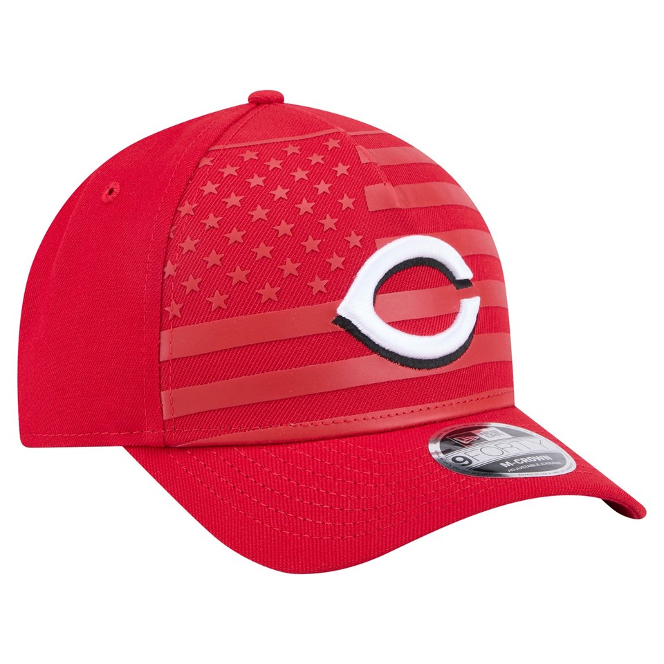Men's New Era Red Cincinnati Reds American Flag 9FORTY M-Crown A-Frame ...