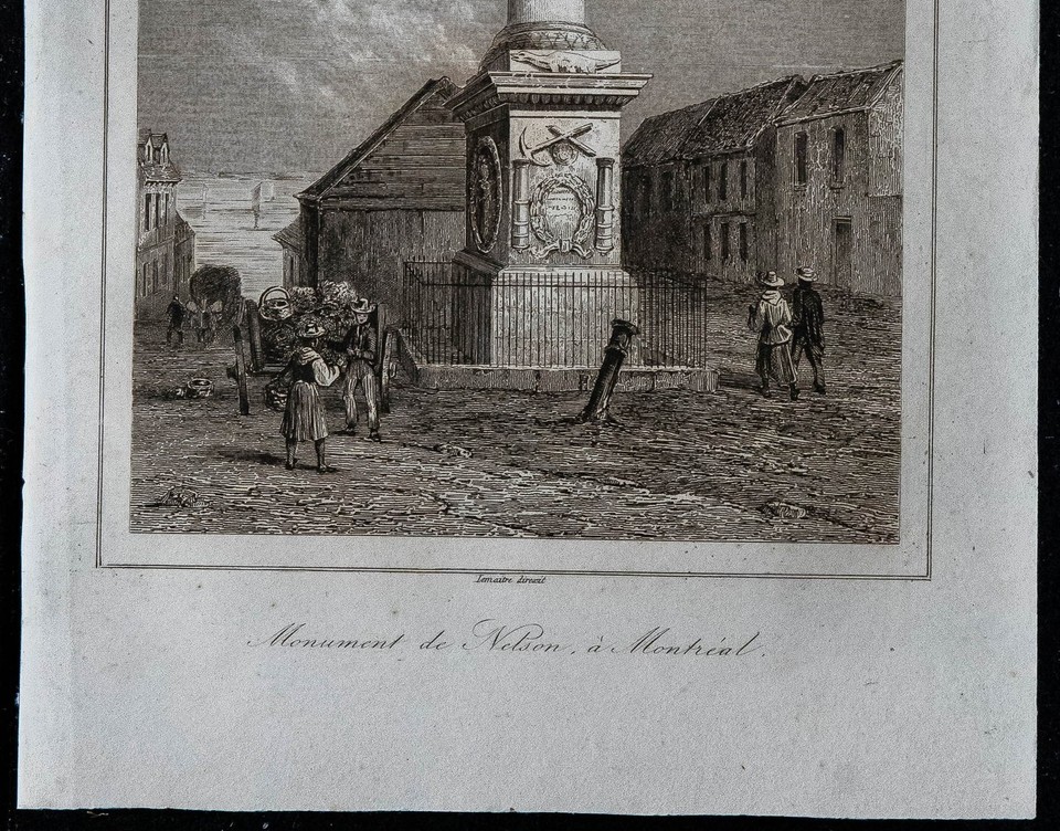 1849 - Nelson's Monument In Montreal (Quebec) - Antique Engraving ...