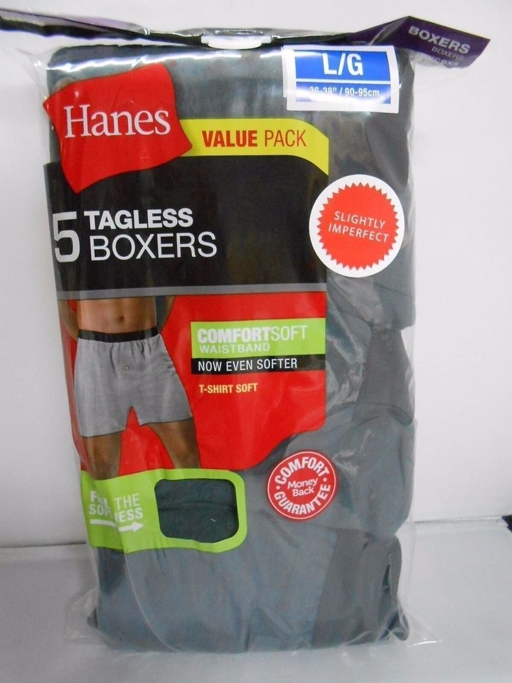 Hanes Men's Knit Boxers COMFORTSOFT 10-pack Sizes S-3X Slightly ...
