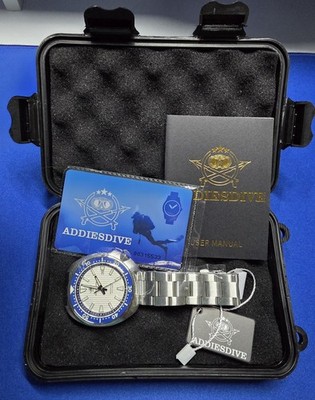 Addiesdive AD2507 Turtle Captain Willard Quartz Watch White Blue Diver ...