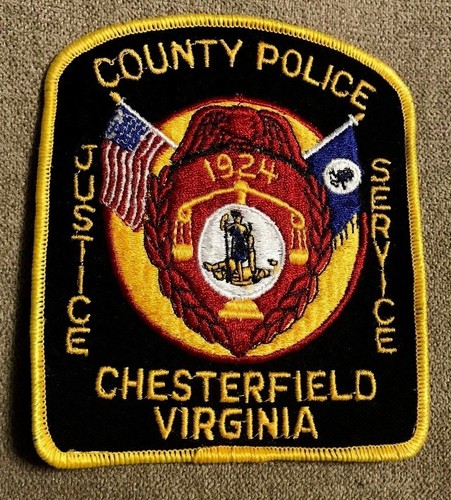 vintage "CHESTERFIELD VIRGINIA COUNTY POLICE" PATCH va LAW ENFORCEMENT ...