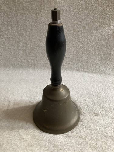 vintage brass school bell wood handle | eBay