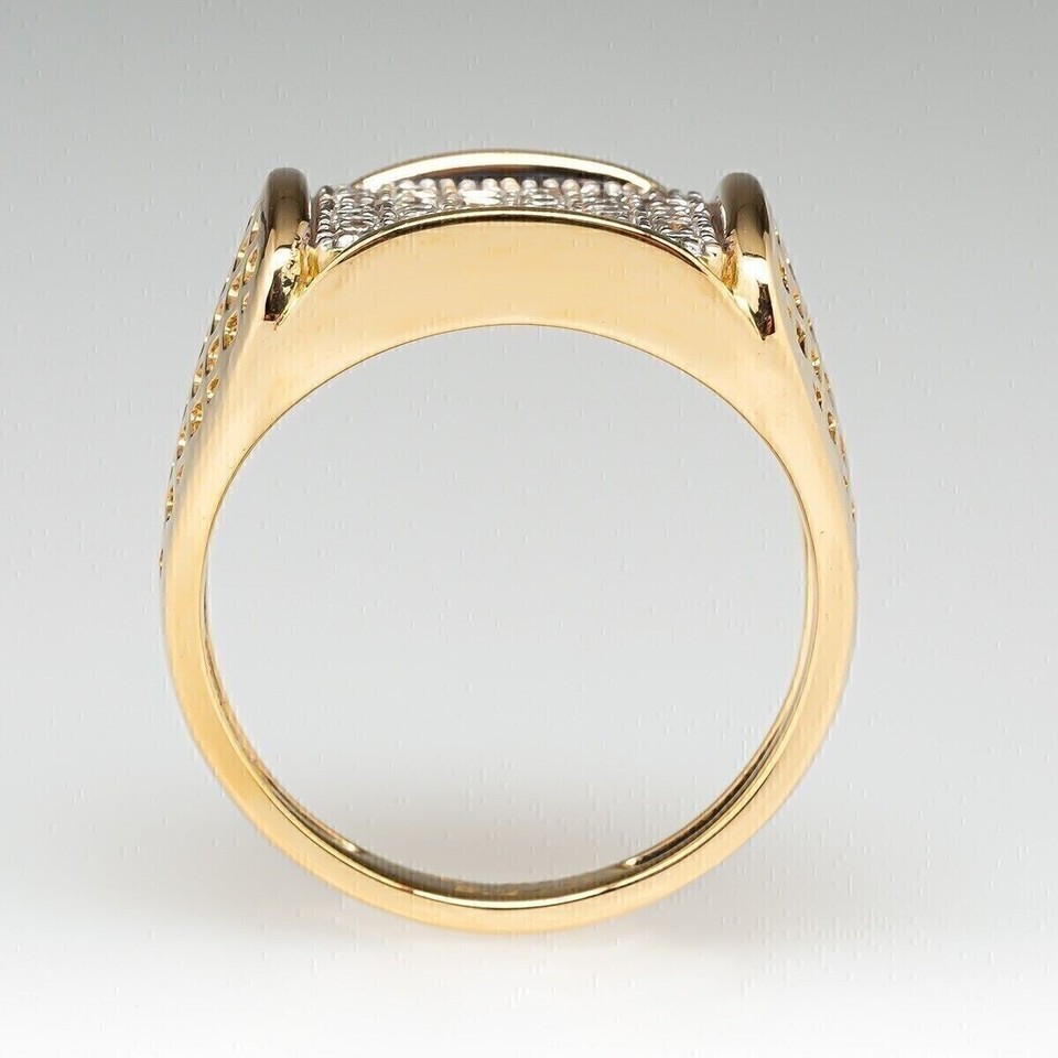 2.68ct Simulated Diamond Men's Cluster Square Statement Pinky Ring 925 Silver | eBay