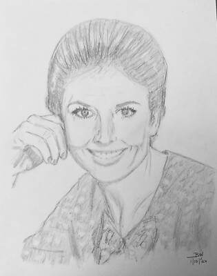 WALTONS PENCIL DRAWING 11x14 MICHAEL LEARNED ORIGINAL PORTRAIT SKETCH ...