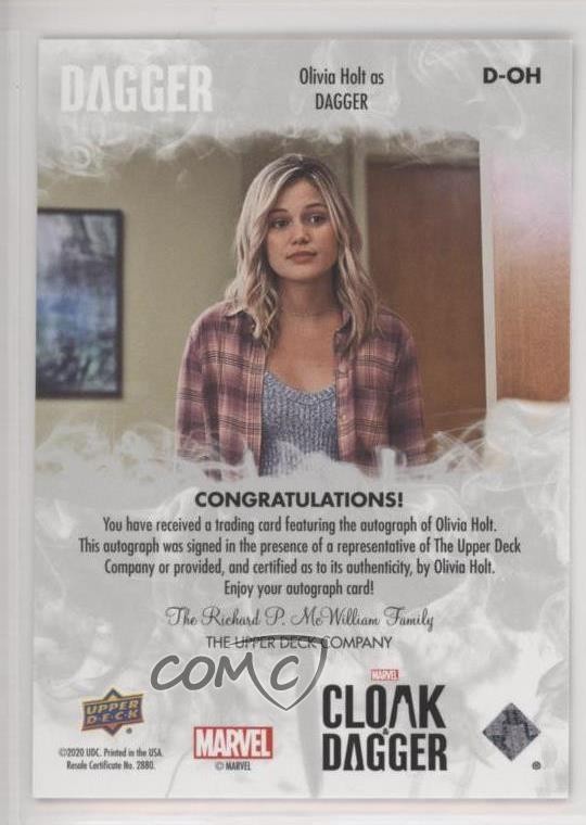 2021 Upper Deck Marvel Cloak & Dagger Olivia Holt as Dagger #D-OH Auto | eBay