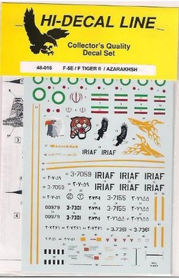 Hi-Decal Line 1/72 decal set for F-5E/F Tiger II Azarakhsh 72052 | eBay