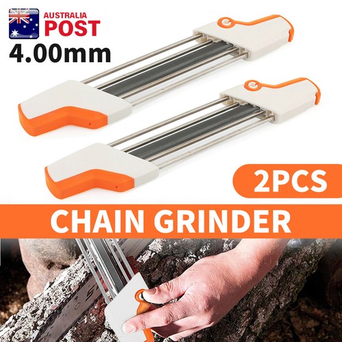 2pack 2 IN 1 Chainsaw File Chain Sharpener Kits Tool 4.0mm For Stihl 3/ ...