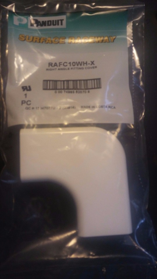 Surface Raceway Panduit RAFC10WH-X Right Angle Fitting Cover /Box of 10 ...