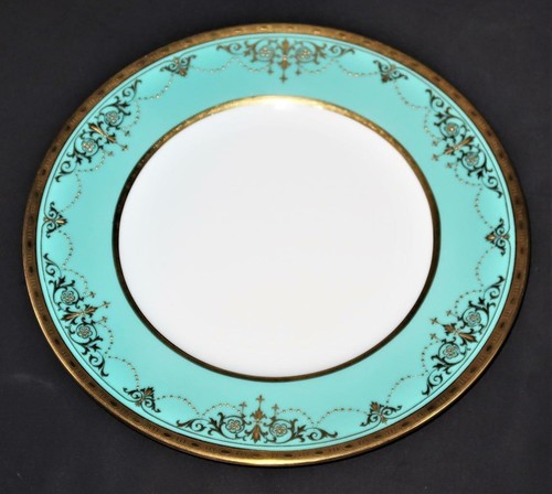 Minton China, Turquoise Gold Encrusted H5299, Cabinet Dinner Plate, 10 ...